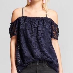 Xhilaration | Tops | Womens Short Sleeve Lace Cold Shoulder Top Xhil ...